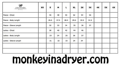 Colorado Trading Company Size Chart | Custom T-Shirts from Monkey In A ...